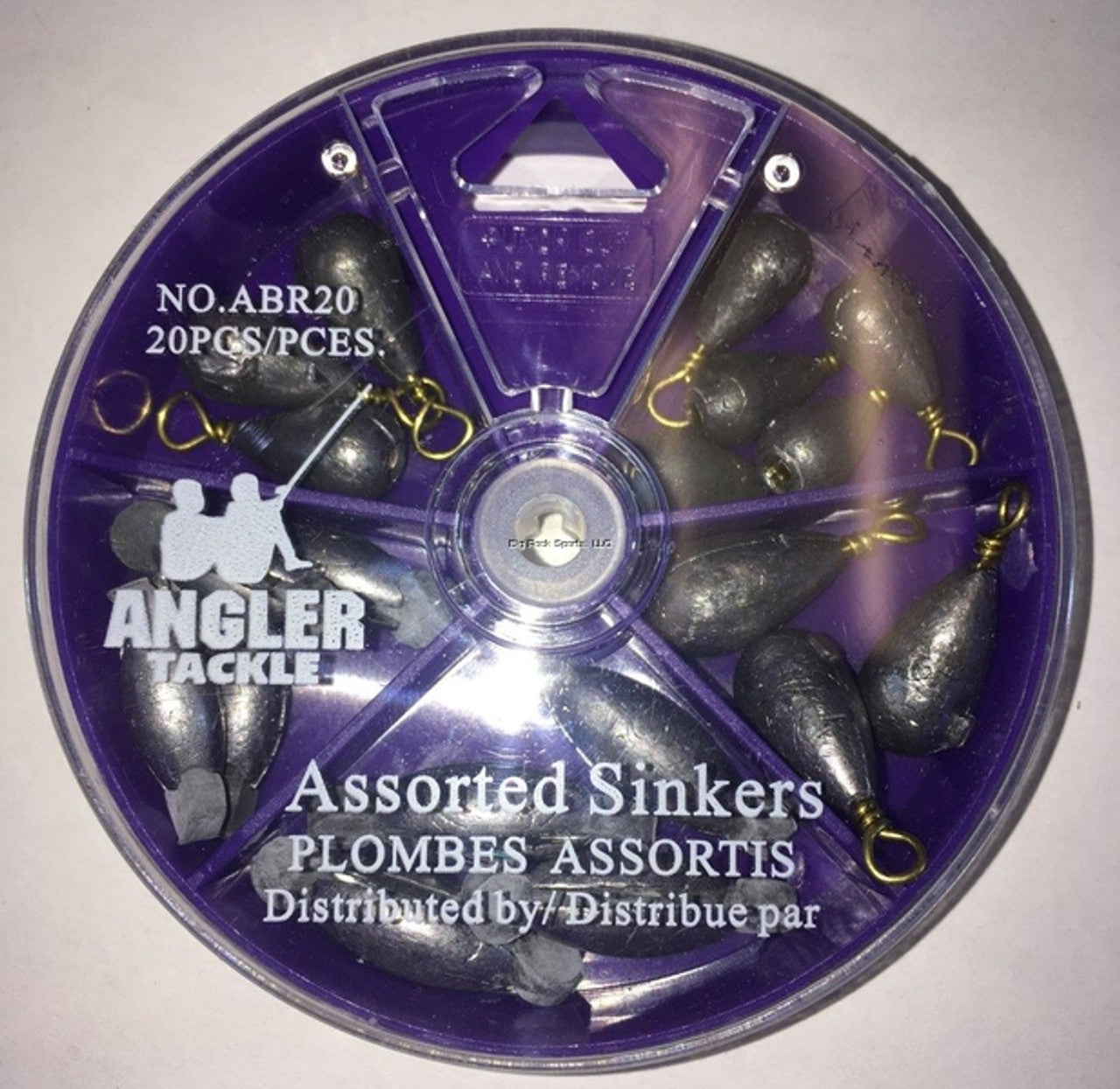 Angler Assorted Rubber Core & Bell Sinkers 20 pcs